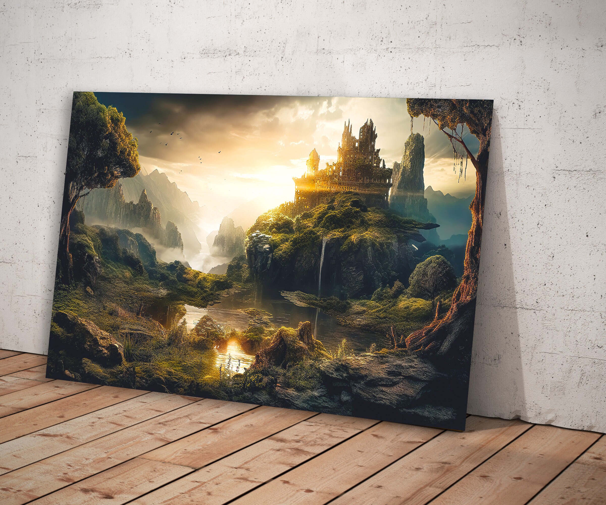 Fantasy World Poster, Fantasy Landscape, Fantasy Forest, River Canvas ...