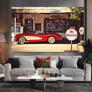 Classic Corvette Corvette Poster Vintage Corvette Old Photos Retro Wall ...