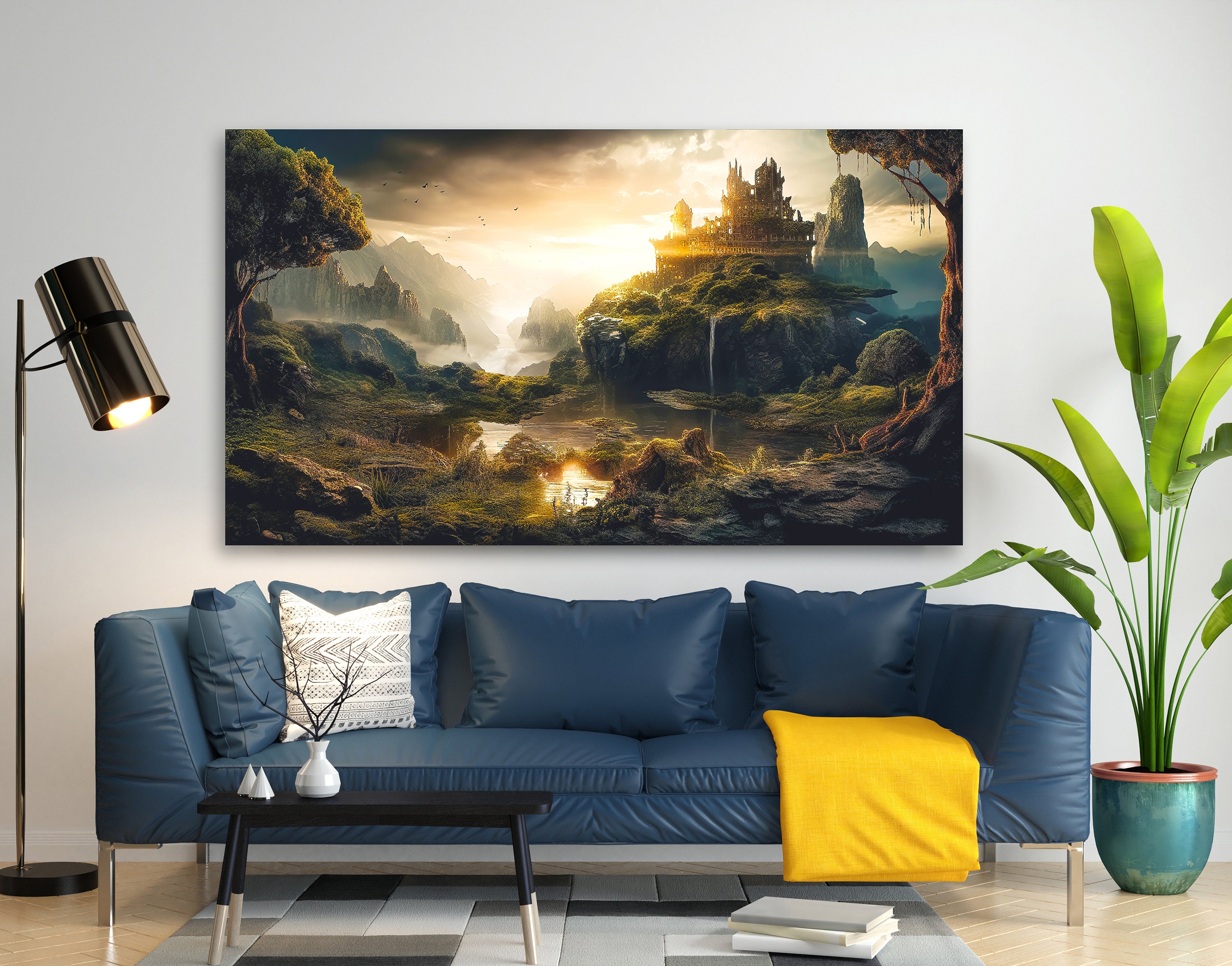 Fantasy World Poster, Fantasy Landscape, Fantasy Forest, River Canvas ...