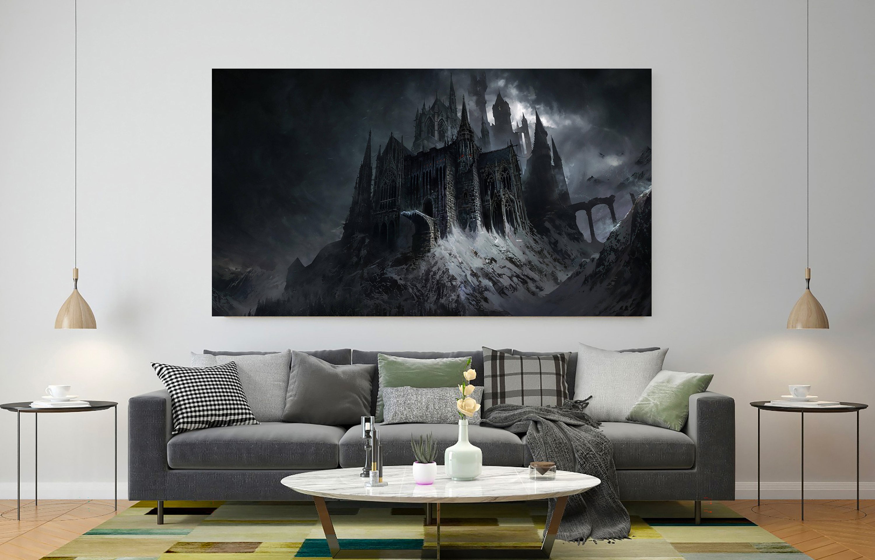 Dark Art, Castle Wall Art, Night Landscape, Dracula's Castle, Victorian ...