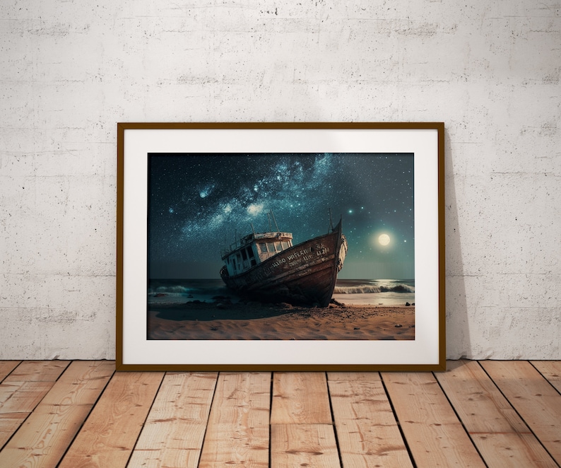 Ship Wall Art Ship Painting Ship Poster Nautical Wall Art - Etsy