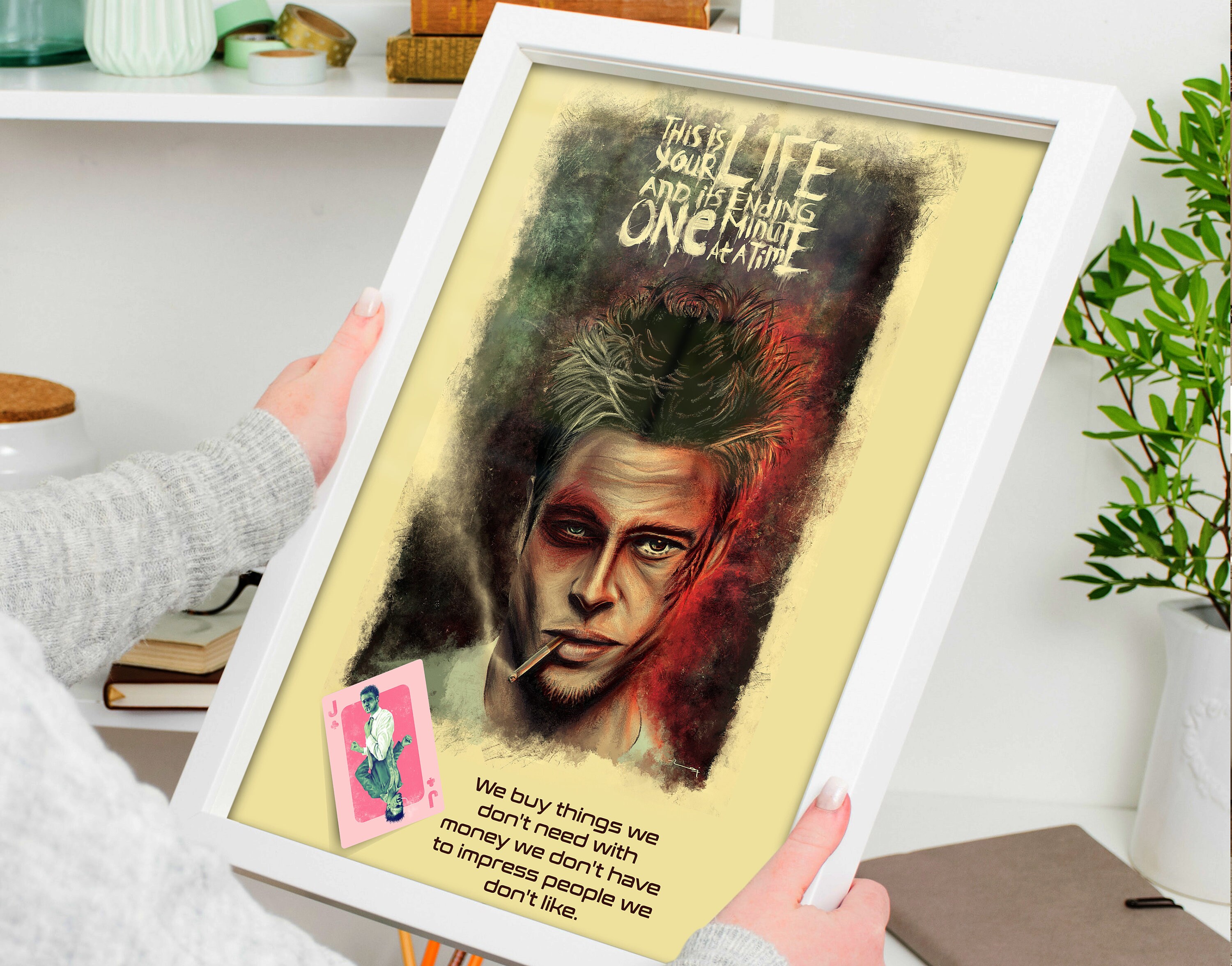 Fight Club, Vintage Movie Poster, Brad Pitt, Tyler Durden, Edward ...