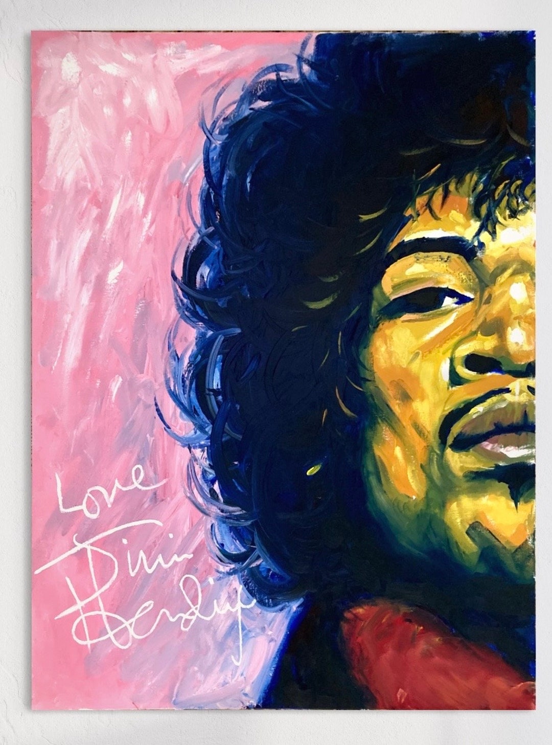 Jimi Hendrix Portrait Painting Art Print Poster Electric Guitar Wall ...