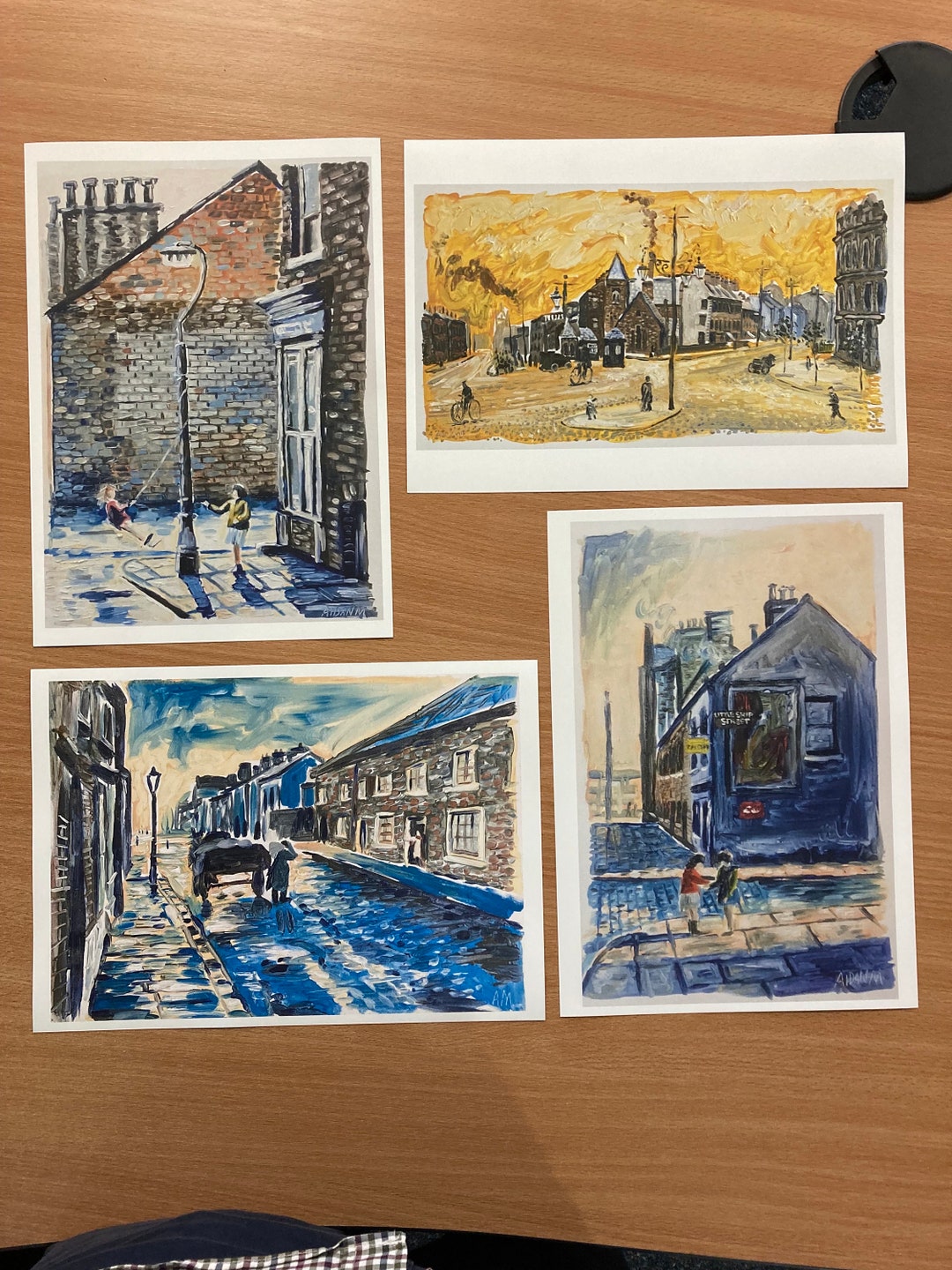 Nostalgic Belfast City Painting Print - Set of Four - Belfast City Wall ...