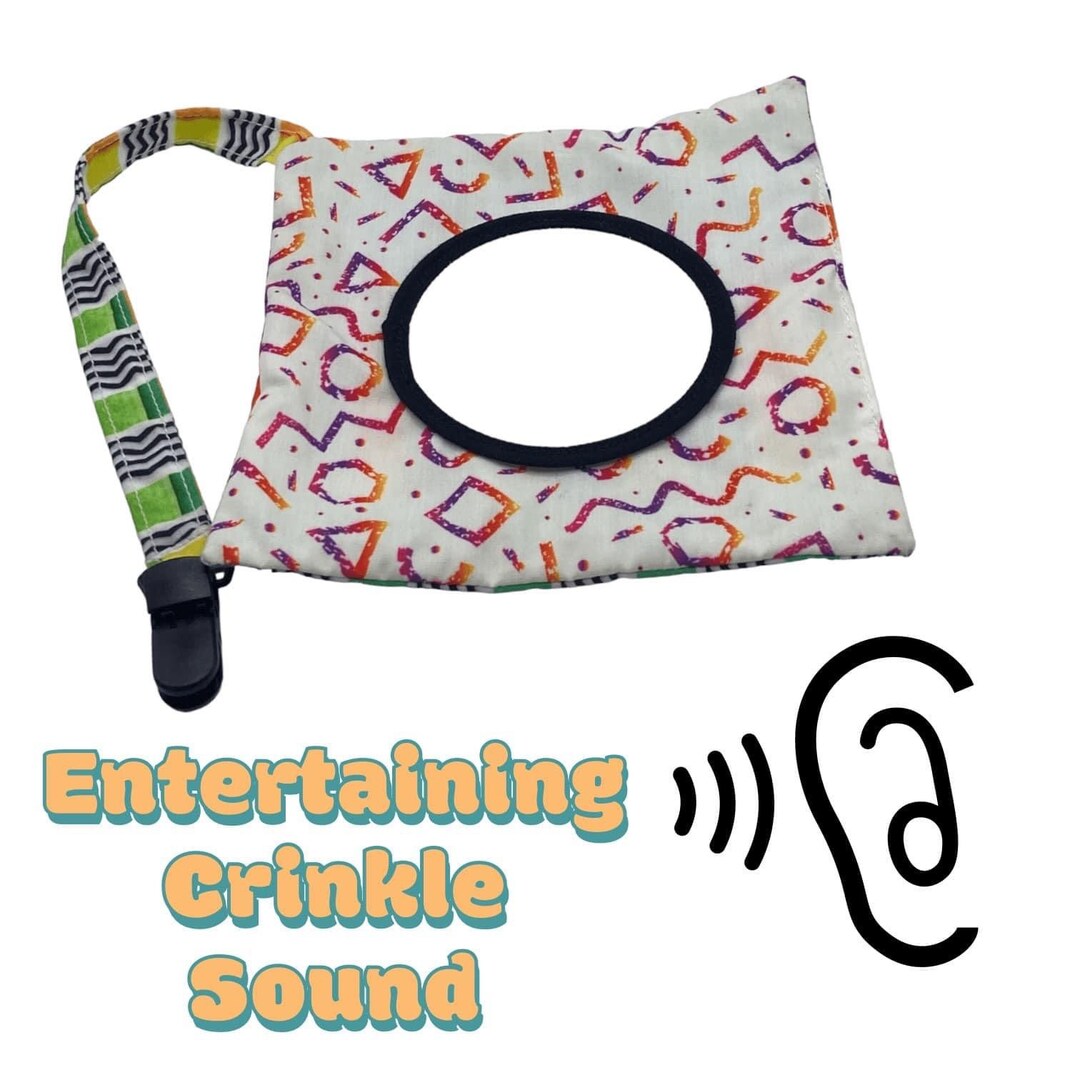 Baby Paper With Shirt Clip, Baby Crinkle Toy, Sensory Crinkle Paper - Etsy