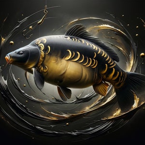 Stunning Digital Carp Artwork High-resolution Fishing Wall Art ...