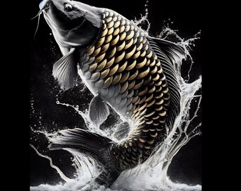 Stunning Digital Carp Artwork High-resolution Fishing Wall Art ...