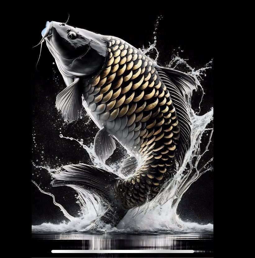 Stunning Digital Carp Artwork High-resolution Fishing Wall Art ...