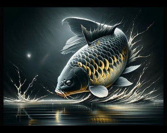 Stunning Digital Carp Artwork High-resolution Fishing Wall Art ...