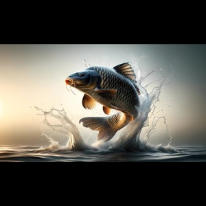 Stunning Digital Carp Artwork High-resolution Fishing Wall Art ...