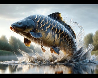 Stunning Digital Carp Artwork High-resolution Fishing Wall Art ...