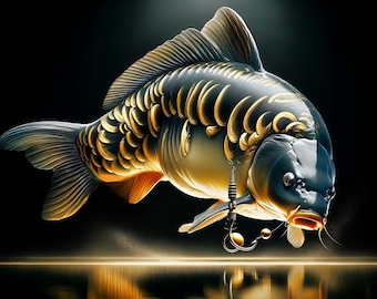 Stunning Digital Carp Artwork High-resolution Fishing Wall Art ...