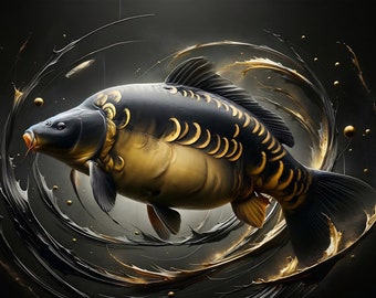 Stunning Digital Carp Artwork High-resolution Fishing Wall Art ...