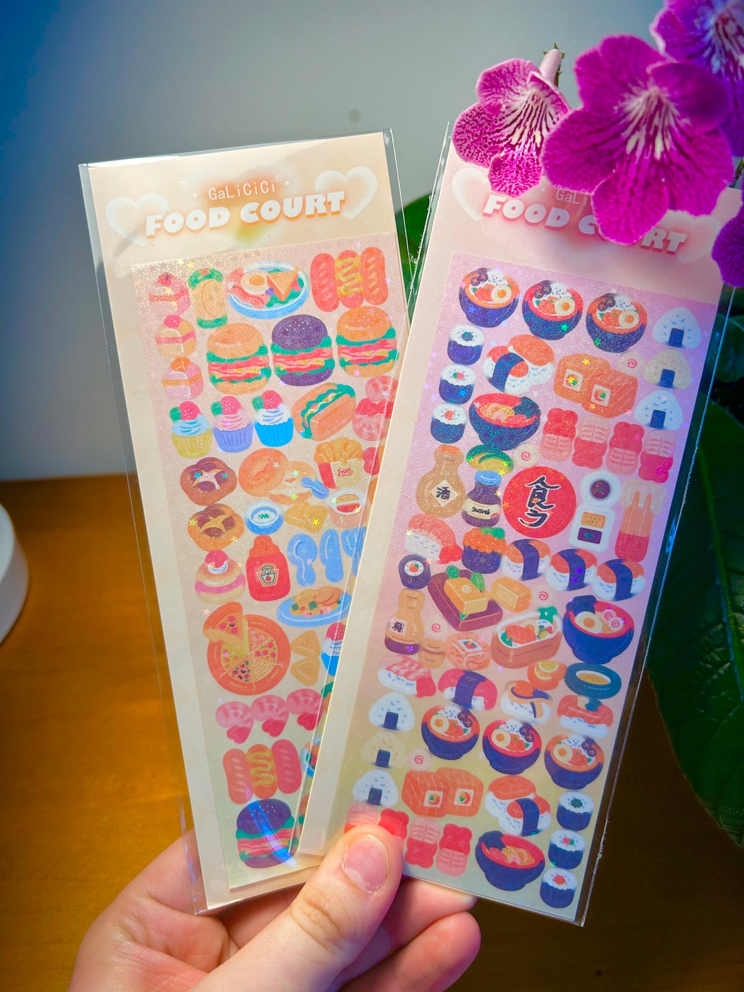 Kawaii Galicici Stickers Food Court Style Korean Laser Cut - Etsy