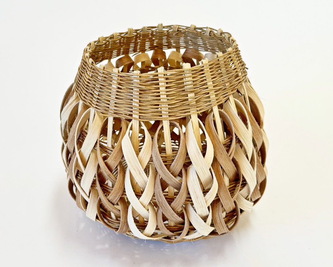 Boho Chic Handwoven Rattan Basket Handmade Pottery Basket Organic ...