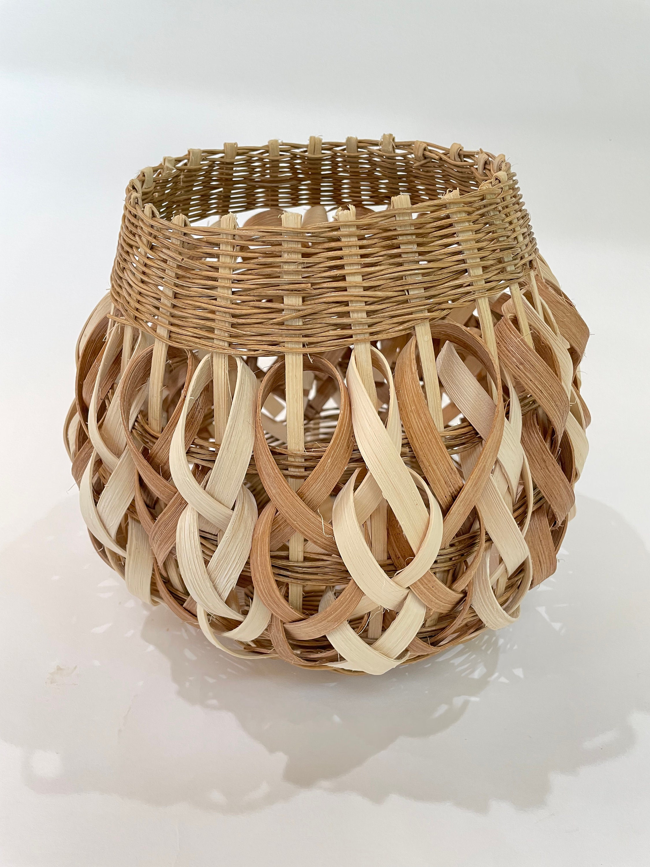 Boho Chic Handwoven Rattan Basket Handmade Pottery Basket Organic ...