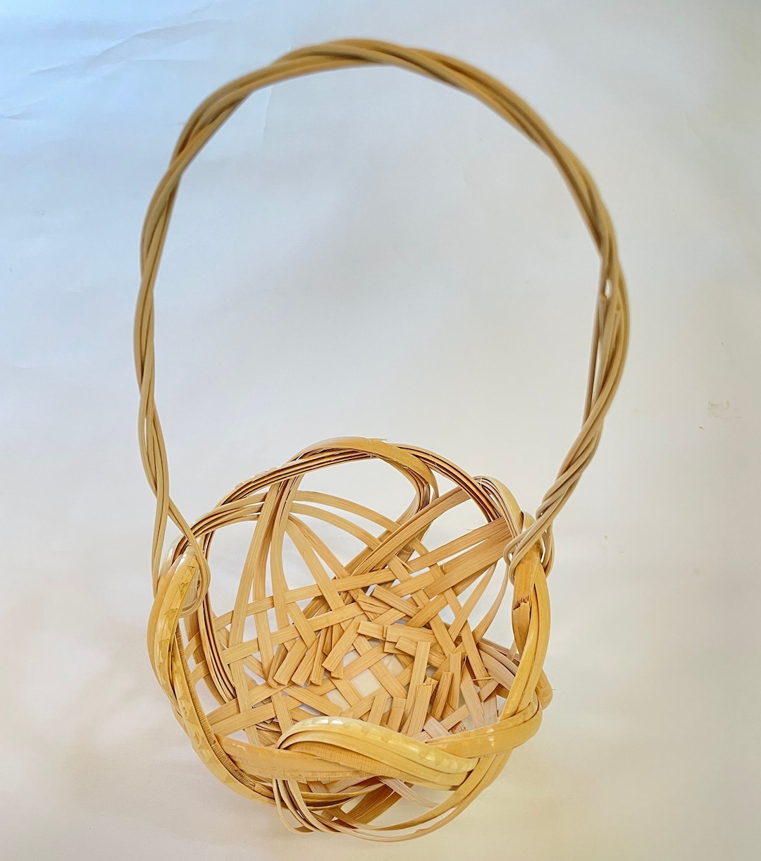Japanese Woven Basket, Ikebana Vase, Rattan Handwoven Basket, Wicker ...