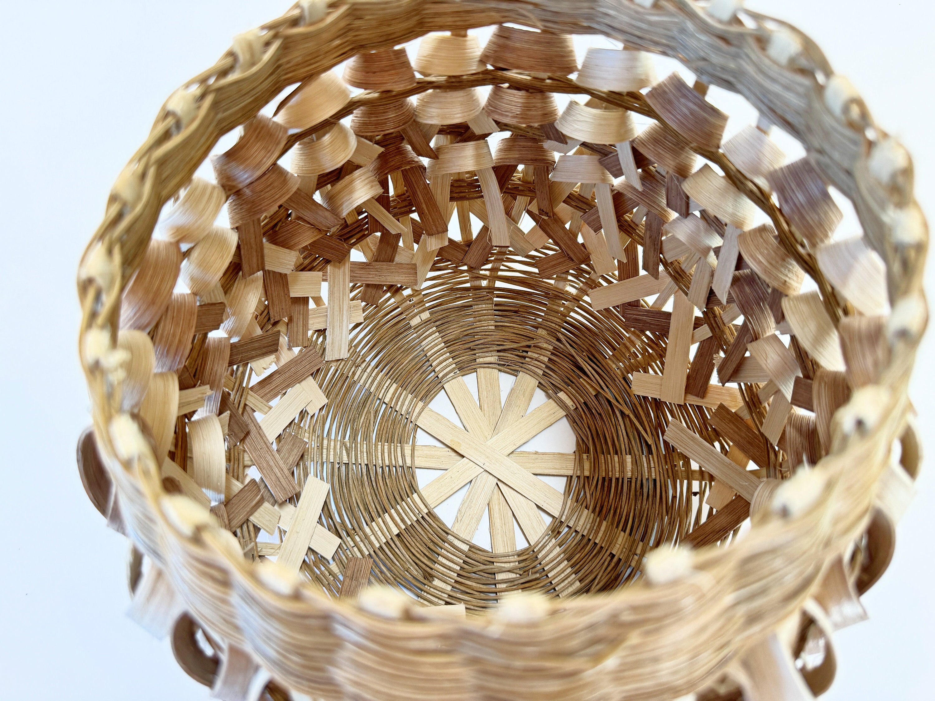 Boho Chic Handwoven Rattan Basket Handmade Pottery Basket Organic ...