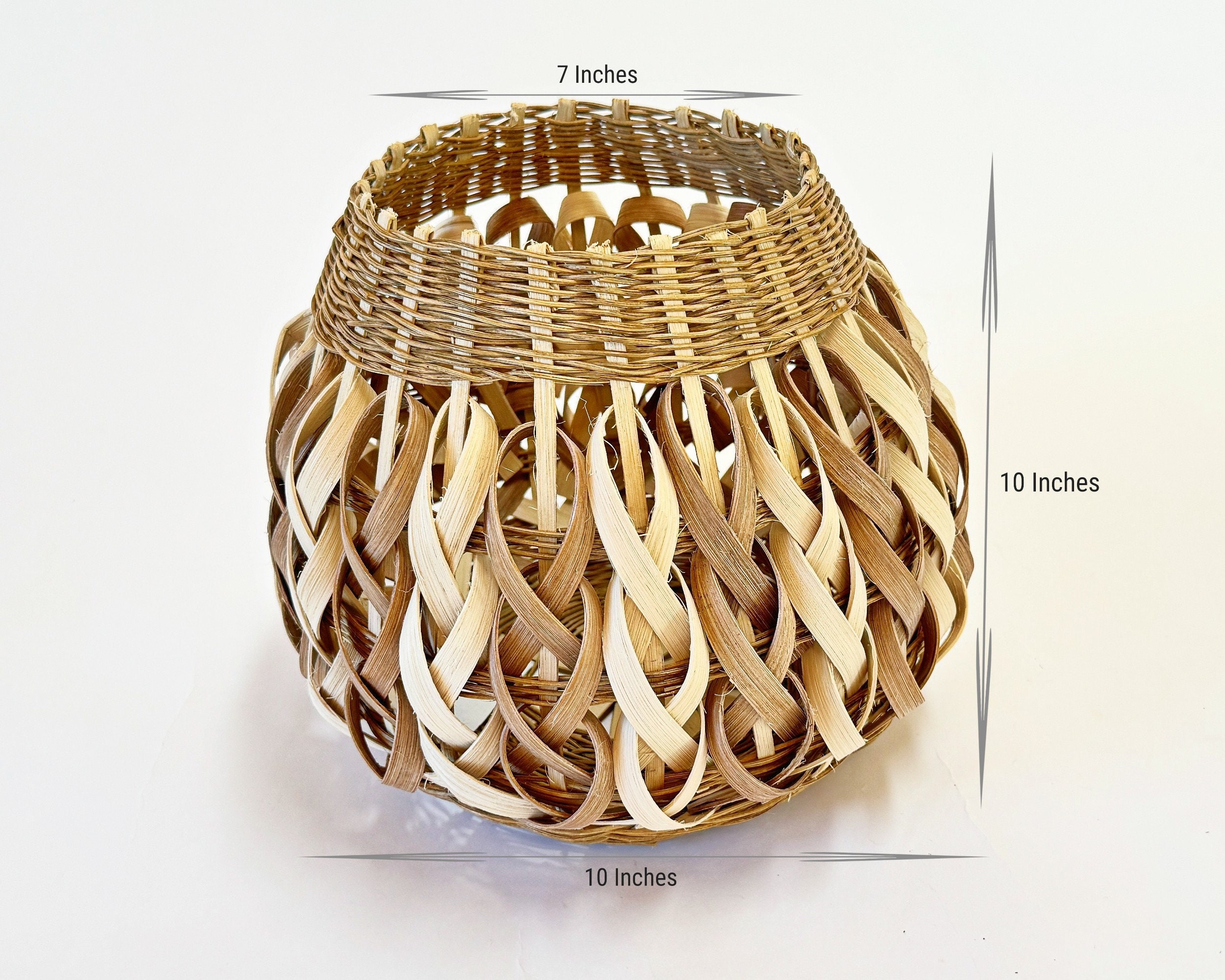 Boho Chic Handwoven Rattan Basket Handmade Pottery Basket Organic ...