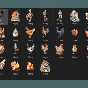 Chicken and Rooster Clipart, 15 Watercolor Rustic Farm Bird PNG Files ...