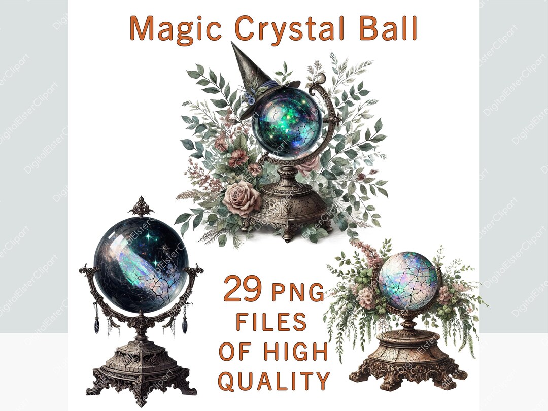 Magic Ball Clipart | Mystery Clipart | 29 PNG Files | Watercolor ...