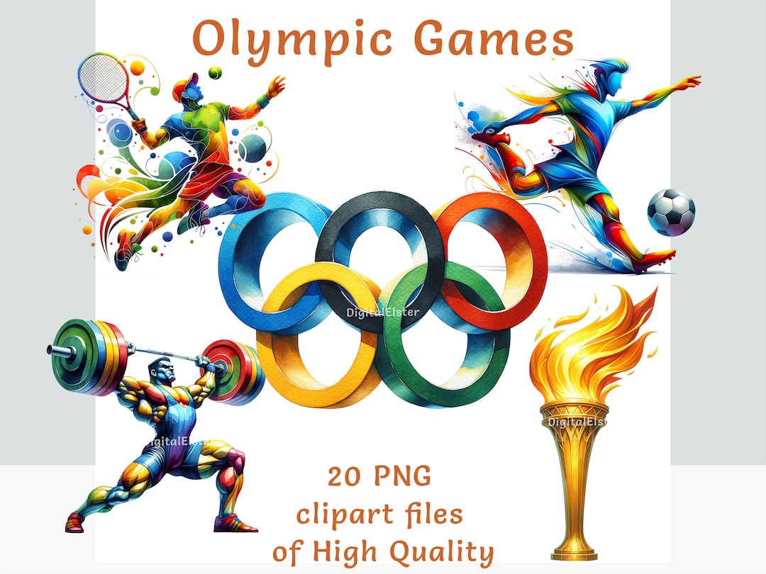 Olympic Sports Clipart 20 Watercolor PNG Files, Commercial Use, Perfect ...