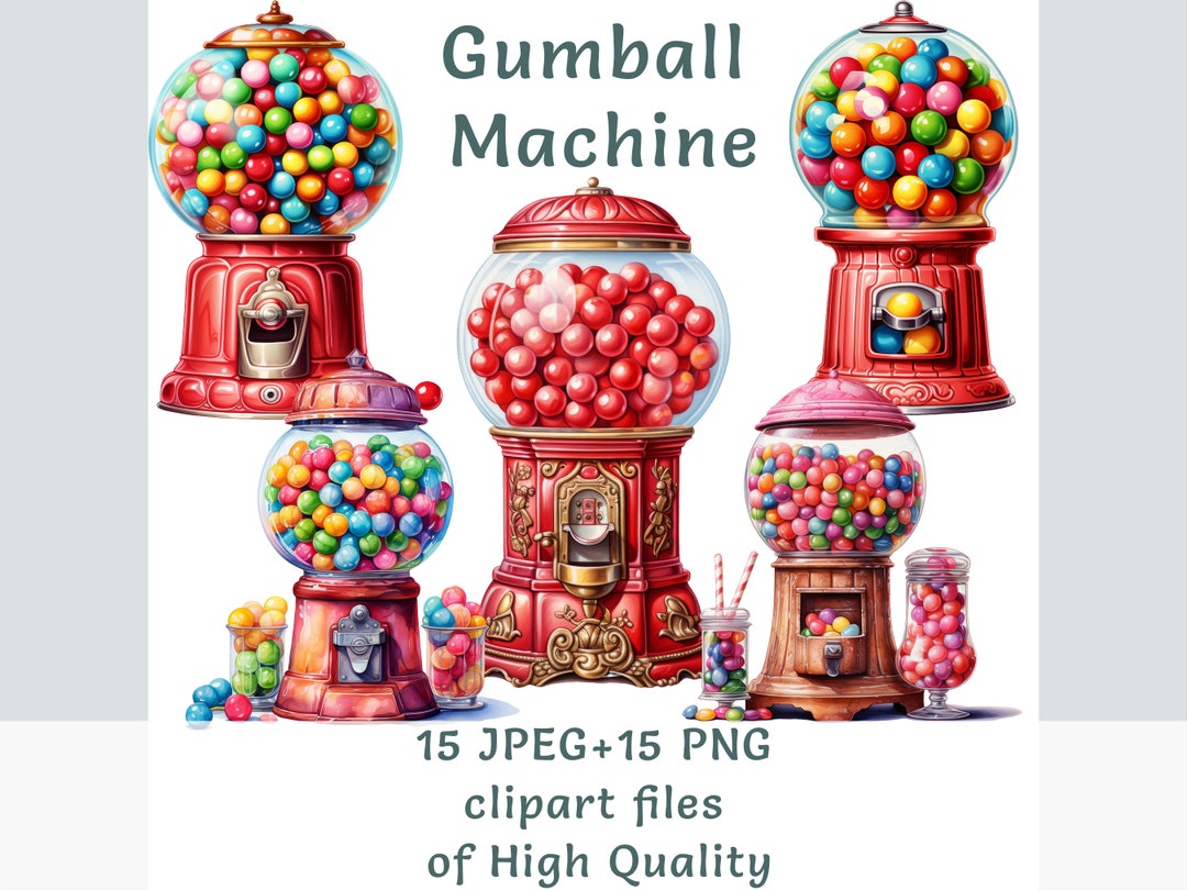 Gumball Machine Clipart, 15 High Quality PNG and JPEG, Bubble Gum ...