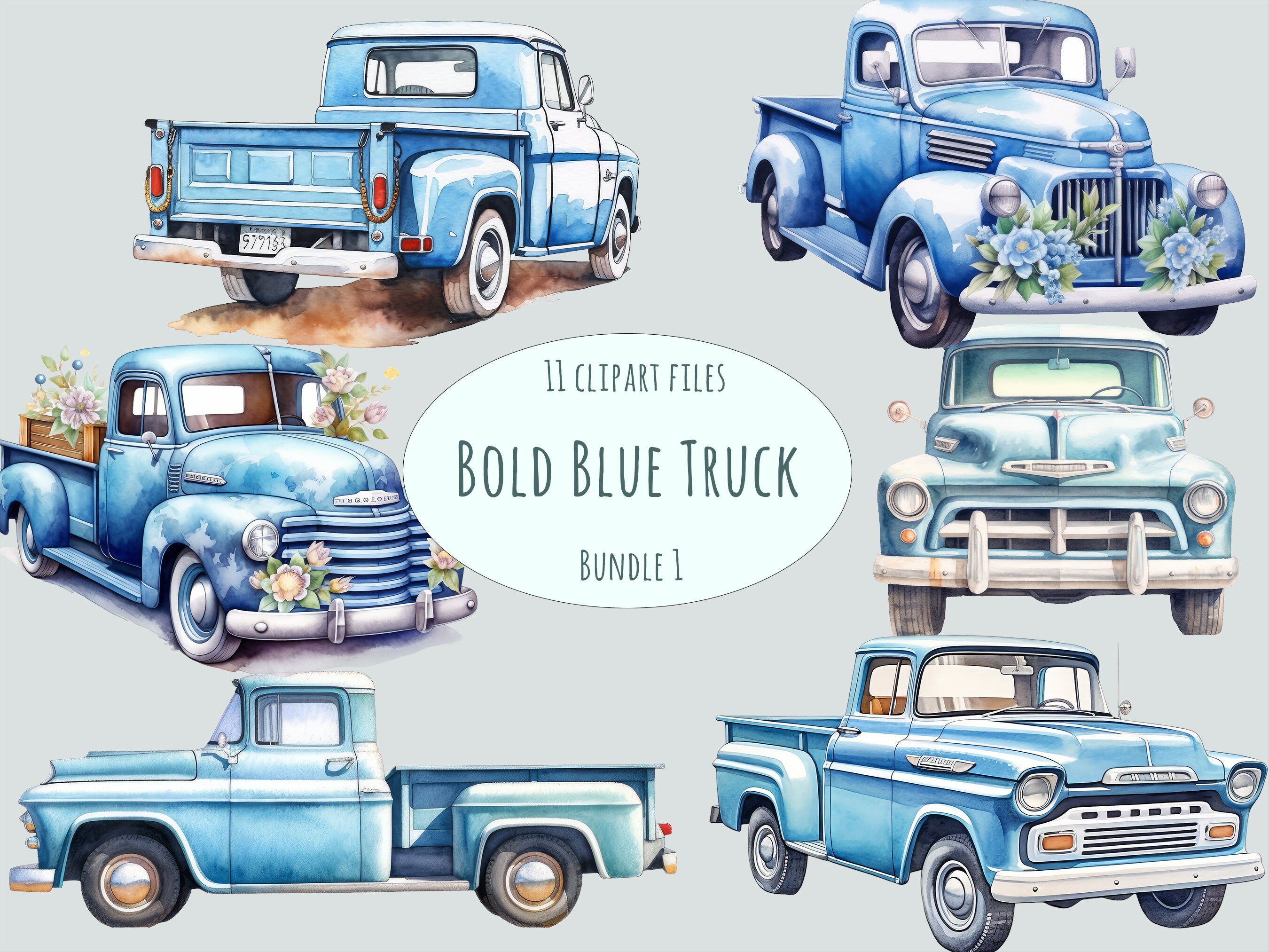 Old Blue Truck Clip Art