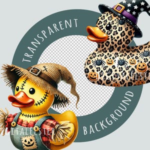 Halloween Rubber Duck PNG Clipart Set, 15 Watercolor High-quality ...