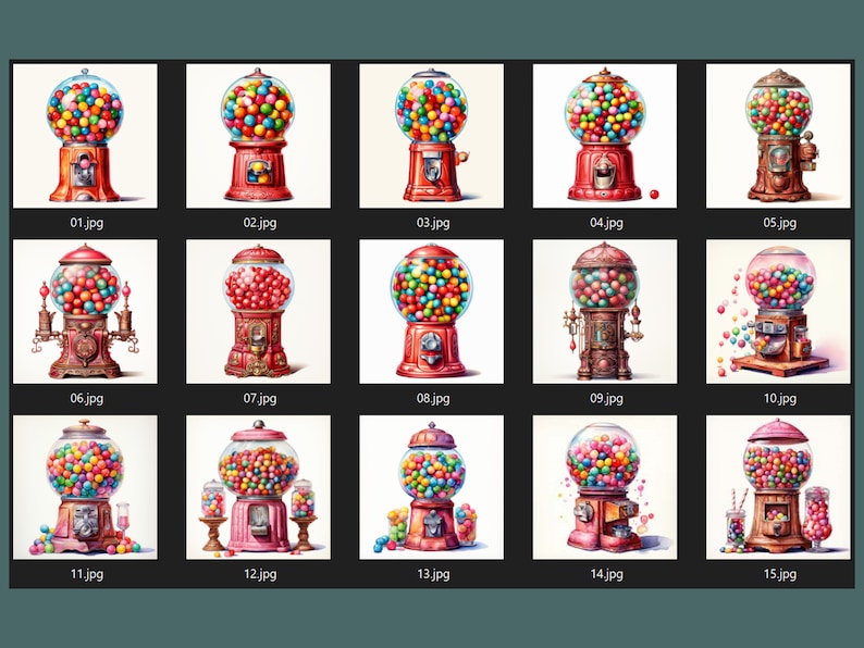 Gumball Machine Clipart, 15 High Quality PNG and JPEG, Bubble Gum ...