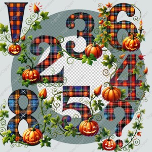 Halloween Alphabet and Numbers Clipart, 42 PNG Files, Watercolor ...