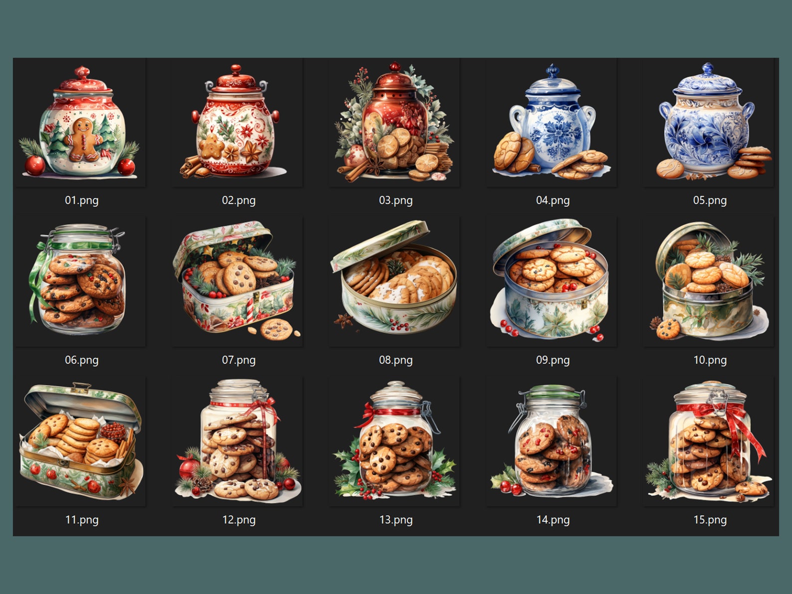 Watercolor Cookie Jar Clipart 15 High Quality PNG and JPEG - Etsy