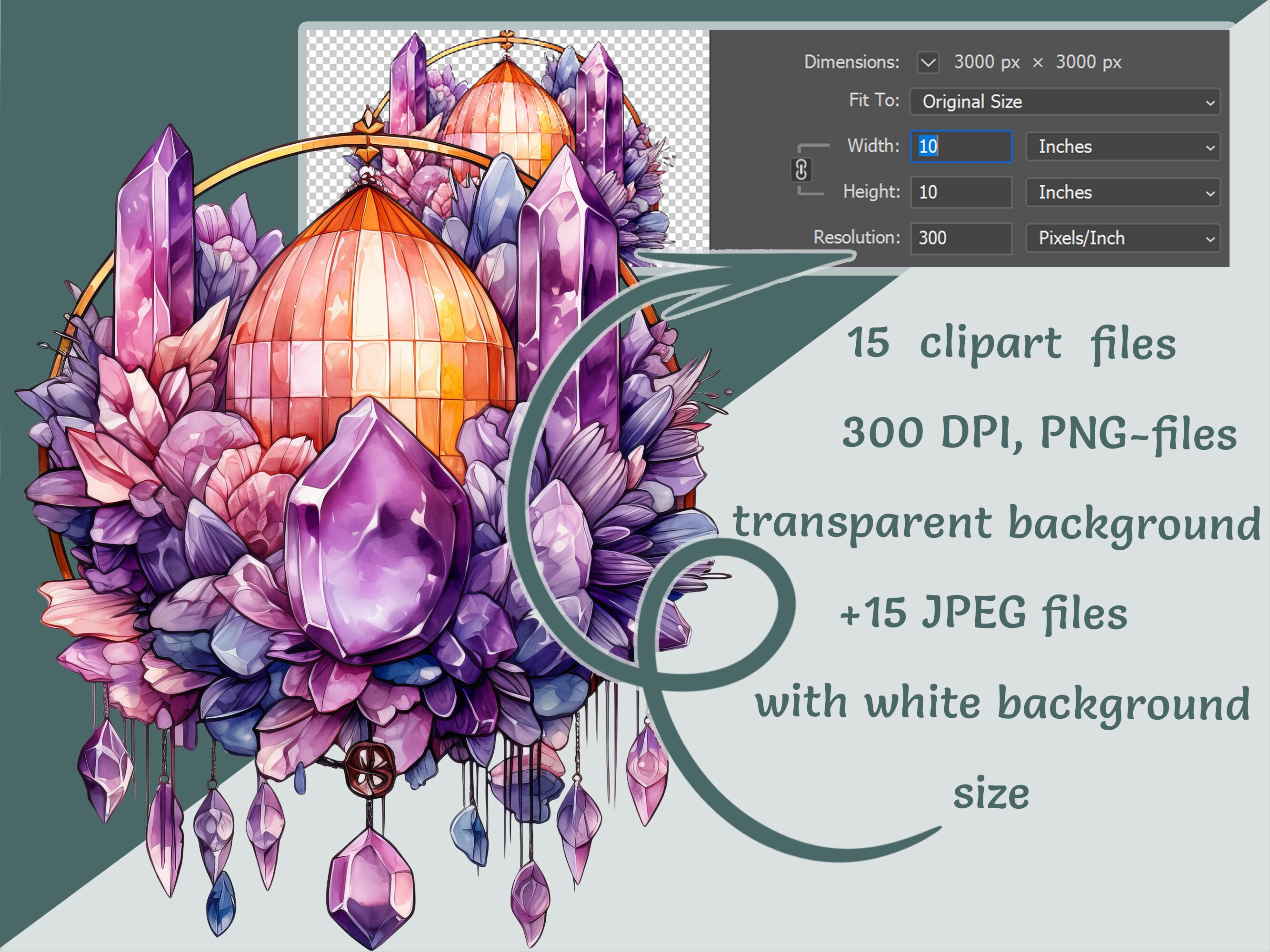 Watercolor Sun Catcher Clipart Digital Crystal Suncatcher - Etsy