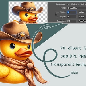 Rubber Duck Clipart Set, 20 Watercolor Pngs for Commercial Use, Cute ...