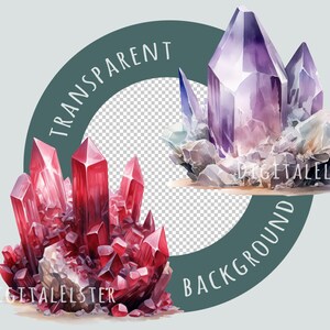 Watercolor Gemstone Clipart 15 High Quality PNG and JPEG Crystal Jewel ...