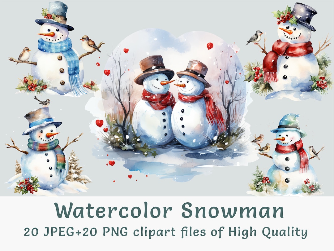 Christmas Snowman Clipart 20 High Quality Pngs and Jpegs Snowman With ...