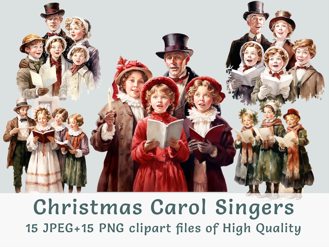 Christmas Carol Singers Clipart, 15 High Quality PNG and JPEG ...
