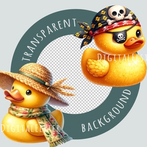 Rubber Duck Clipart Set, 20 Watercolor Pngs for Commercial Use, Cute ...