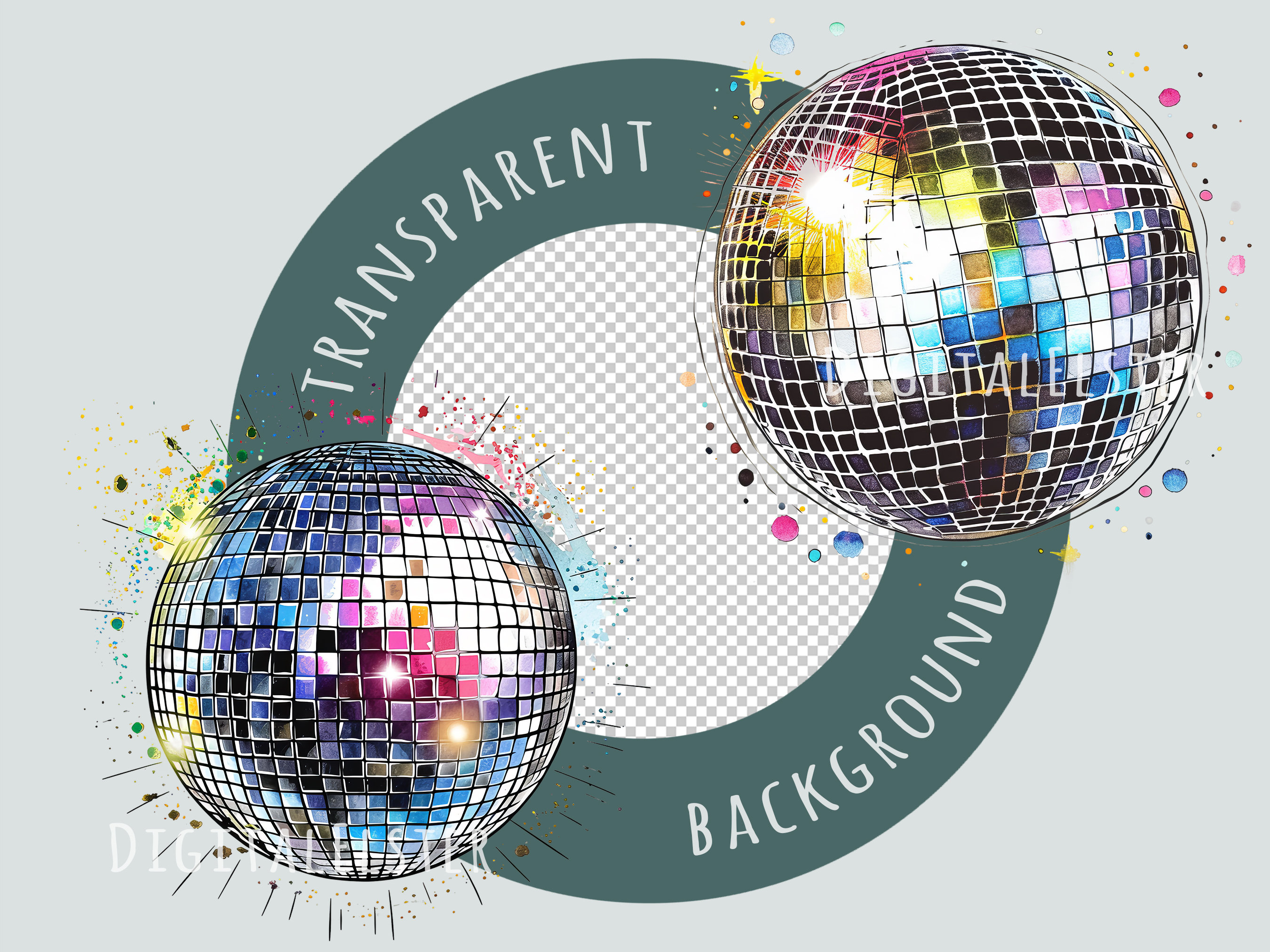 Disco Ball Clipart | 20 Sparkling PNG | Retro Party & Dance Floor Decor ...