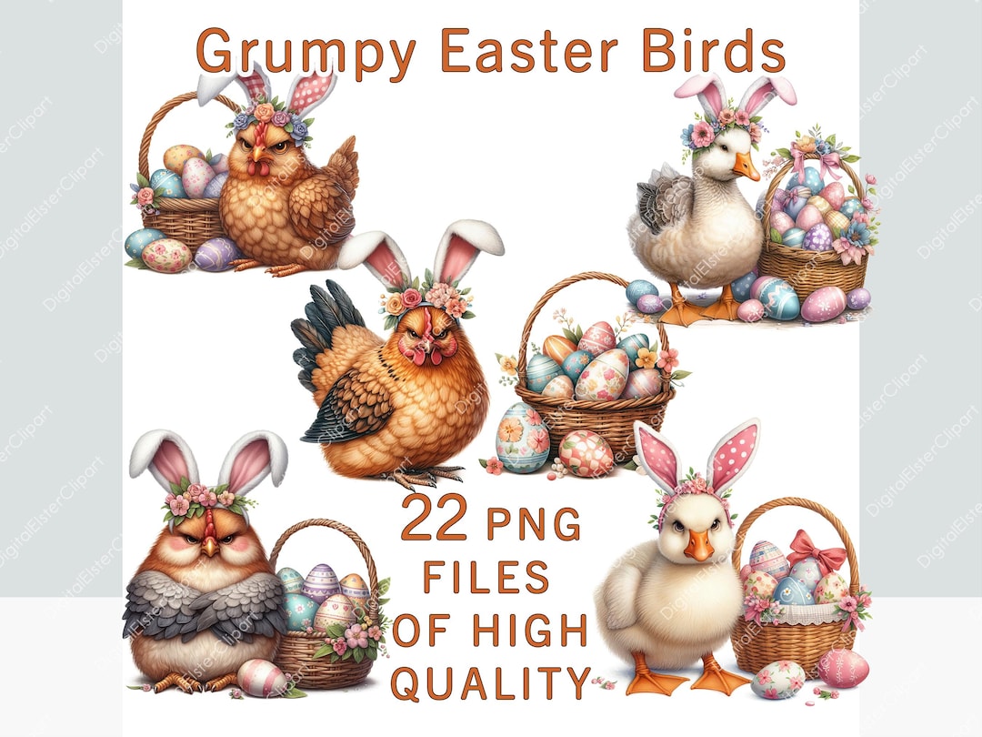 Easter Clipart | 34 PNG Files | Watercolor Anti Easter Clipart | Easter ...