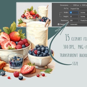 Watercolor Breakfast Clipart, 15 High Quality PNG, Watercolor Food ...