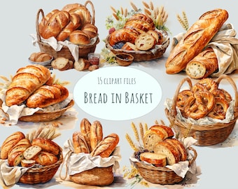 French Croissant Bread Watercolor Clip Art 4 High Quality PNG - Etsy