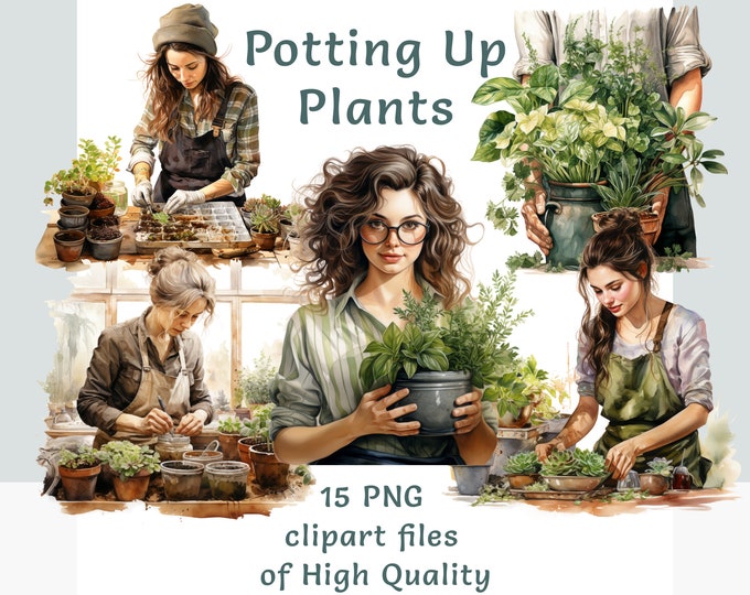 Watercolor Sprout to Life Clipart, Plant Growth Process Illustrations ...