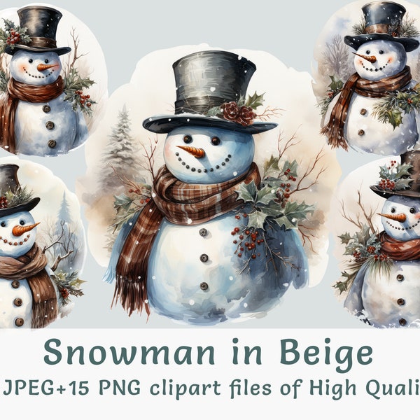 Snowmen Clipart - Etsy