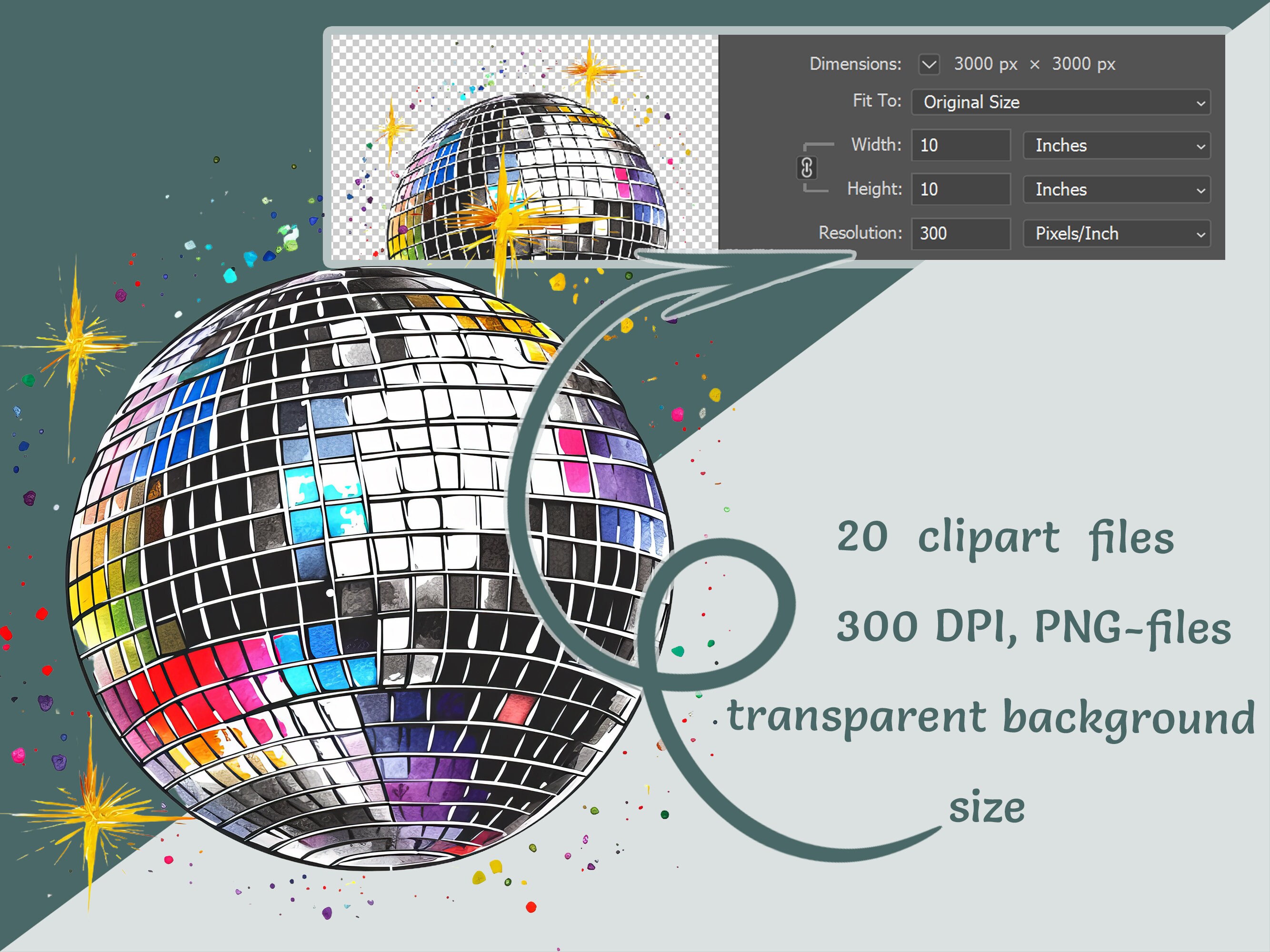 Disco Ball Clipart | 20 Sparkling PNG | Retro Party & Dance Floor Decor ...