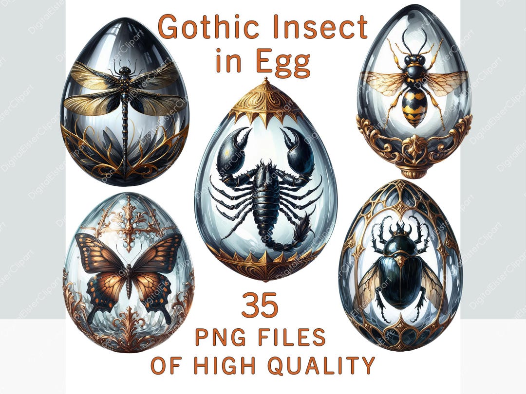 Gothic Insect Egg Clipart | 35 Dark Fantasy Art PNG | Victorian Gothic ...