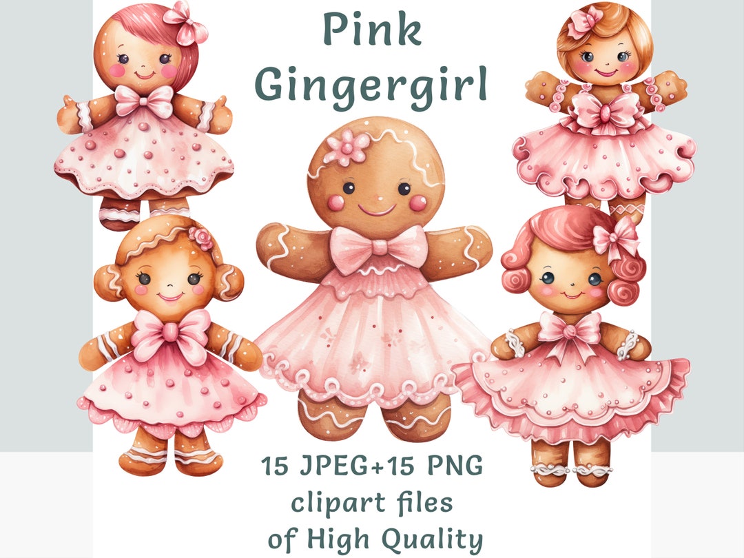 Gingerbread Woman Clipart, 15 High Quality PNG and JPEG, Christmas ...
