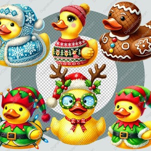 Christmas Rubber Duck Clipart, Watercolor Holiday Design, 35 PNG Files ...