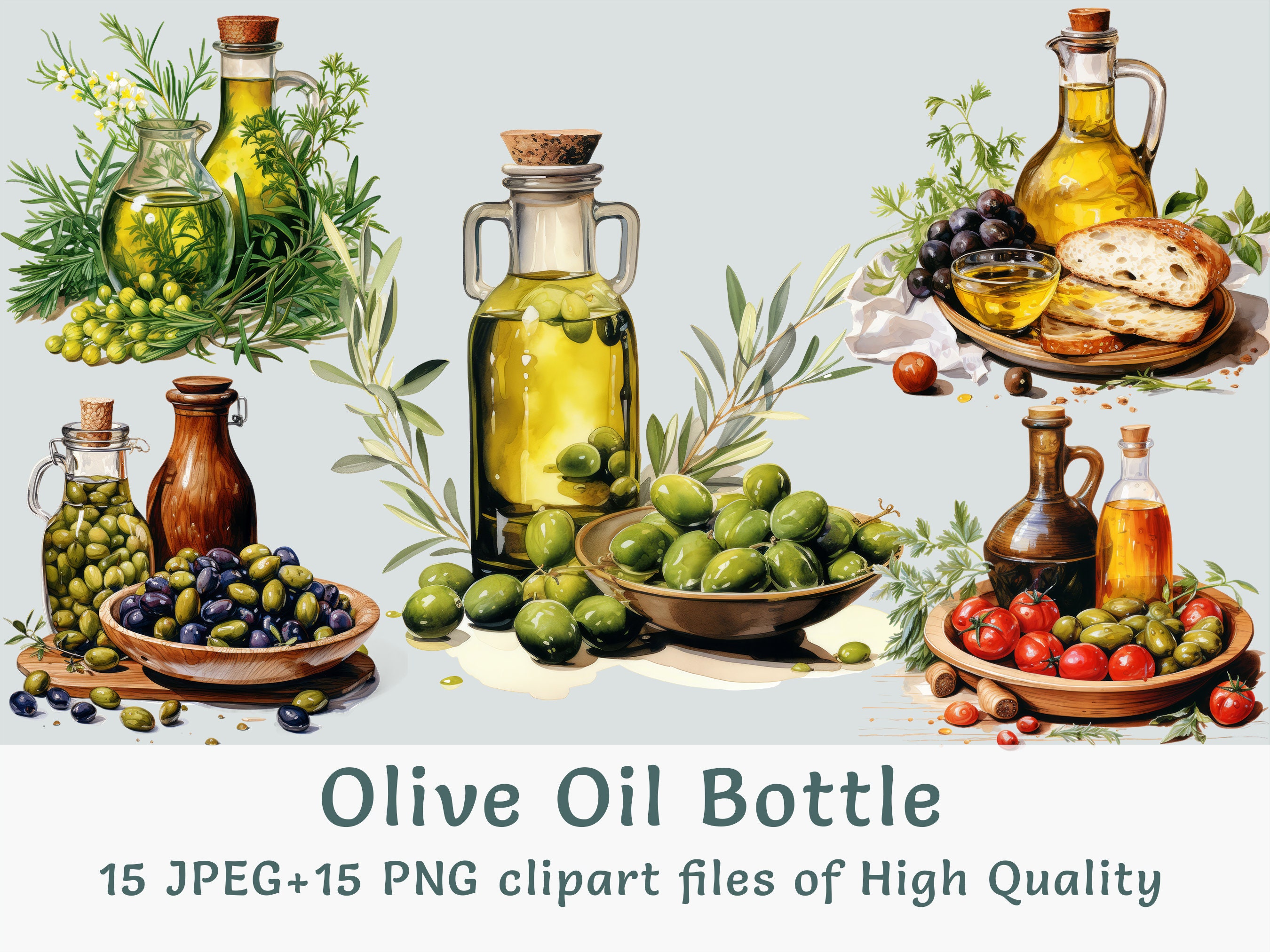 Olive Oil Bottle Clipart