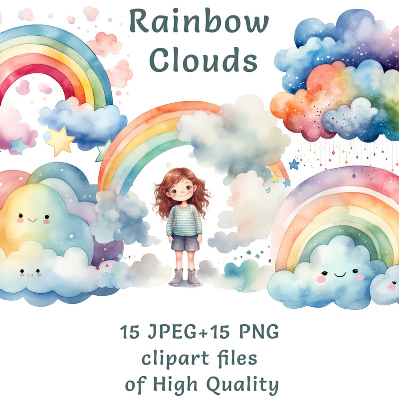 Rainbow Clipart - Etsy